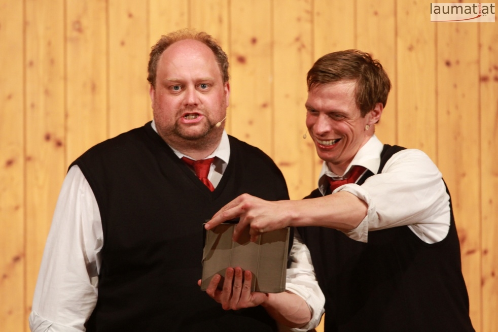 Kabarett "99" mit Klaus Eckel und Günther Lainer in der Pfarre Wels St ...