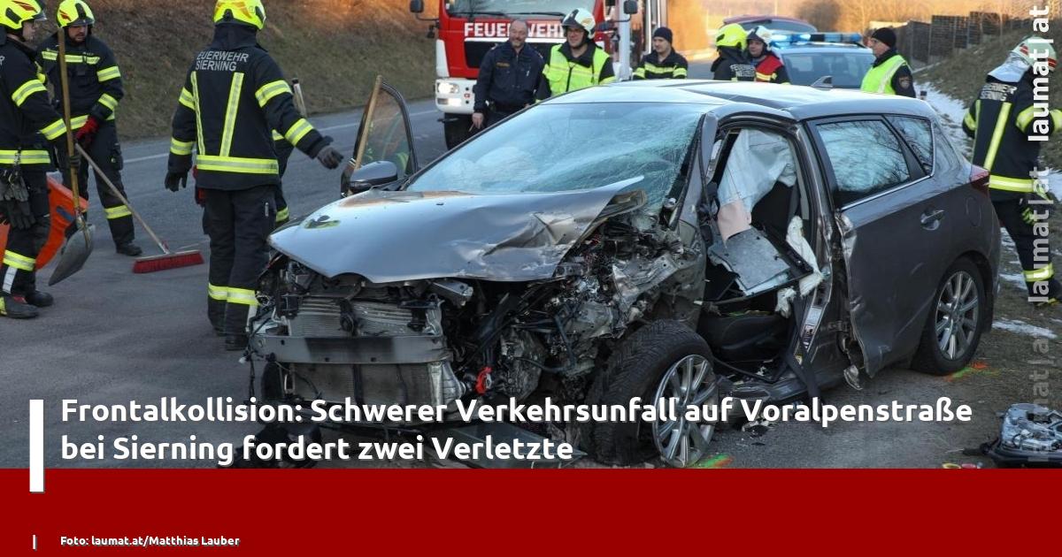 Frontalkollision: Schwerer Verkehrsunfall auf Voralpenstraße bei Sierning fordert zwei Verletzte ...