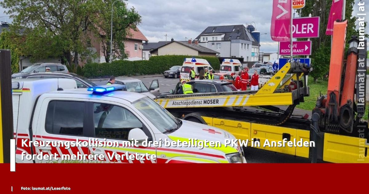 Kreuzungskollision mit drei beteiligten PKW in Ansfelden fordert ...