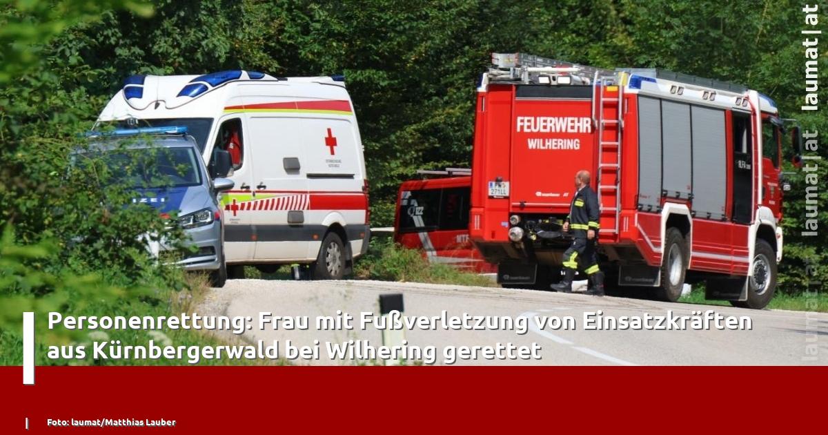 Personenrettung: Frau mit Fußverletzung von Einsatzkräften aus Kürnbergerwald bei Wilhering ...